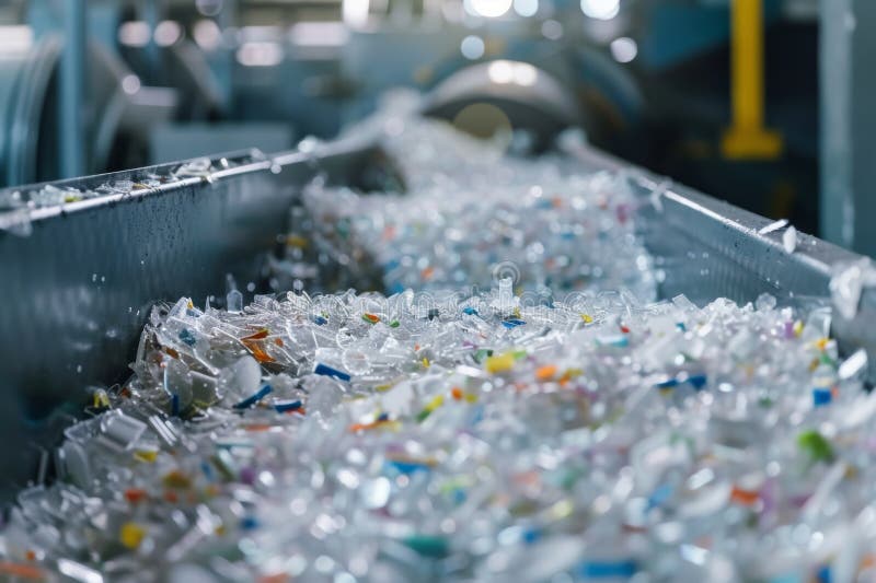 Machine Processing Plastic Flakes into Granules Stock Illustration ...