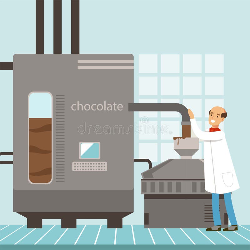 Machine for the Production of Chocolate, Confectioner Controlling the ...