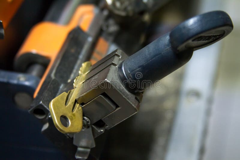 Machine Production of Duplicate Metal Key. Stock Image - Image of ...