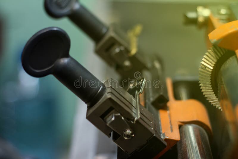 Machine Production of Duplicate Metal Key. Stock Photo - Image of ...