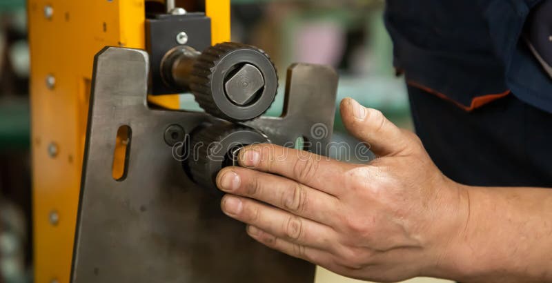 The Machine for Production of Products from a Plate Stock Photo - Image ...
