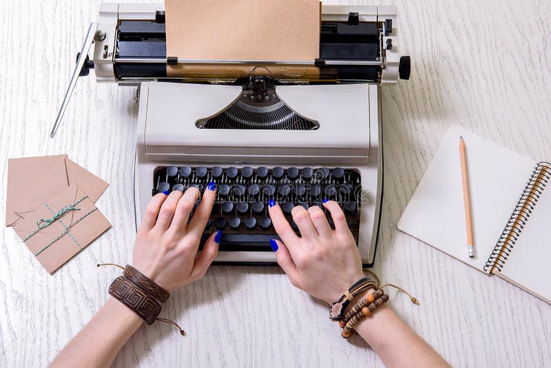Machine for Quick Writing at Table Stock Photo - Image of desk, blank ...