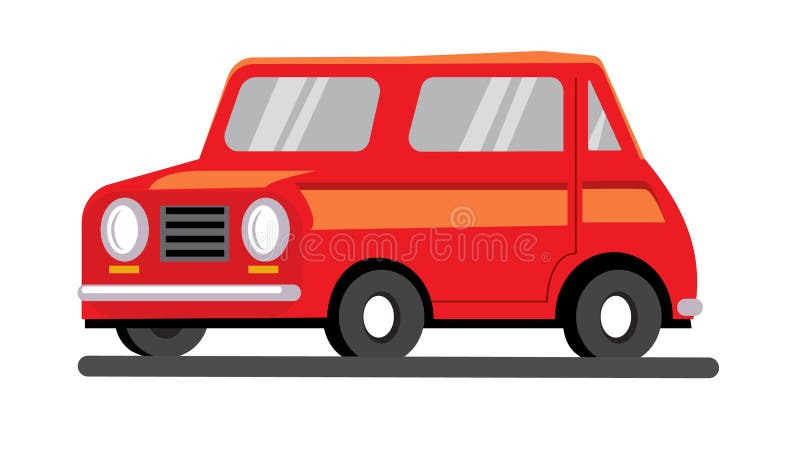 Machine Red Isolated, Vector Illustration, Cartoon View Stock Vector ...