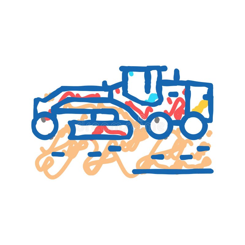 Machine for Road Construction Icon Doodle Illustration Stock ...