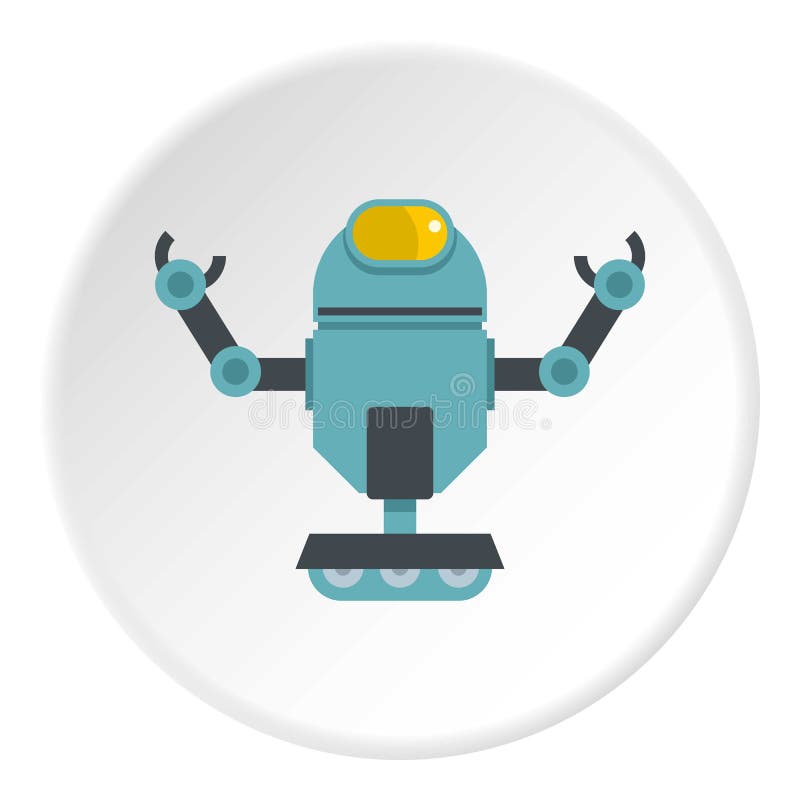 Machine robot icon circle stock vector. Illustration of flat - 95330743
