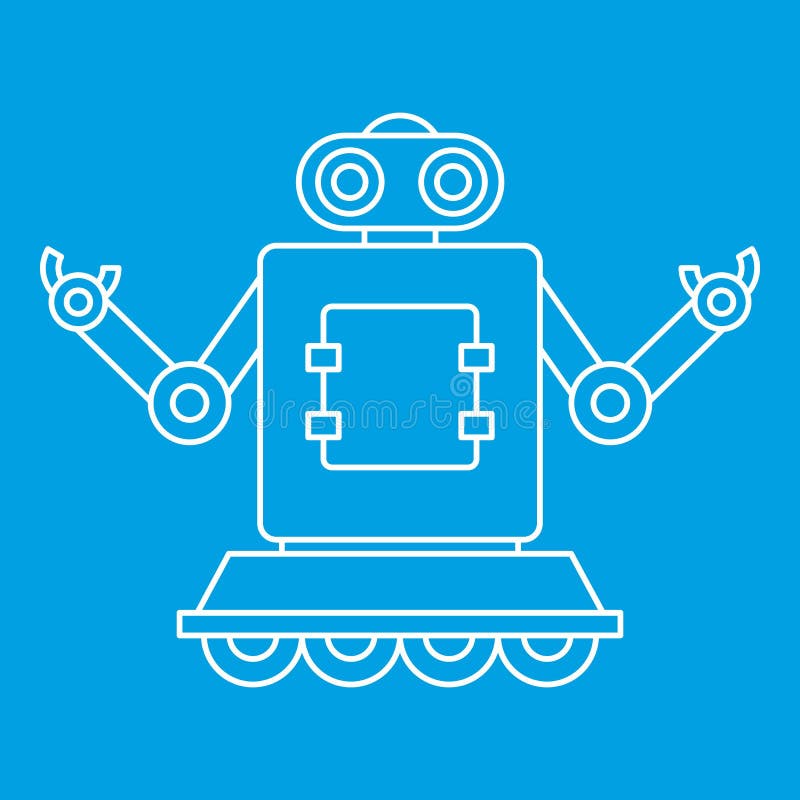Machine Robot on Wheels Icon, Outline Style Stock Vector - Illustration ...