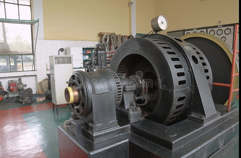 Machine Room of the Old Power Plant Stock Image - Image of room, rusty ...