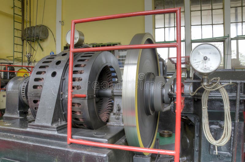 Machine Room of the Old Power Plant Stock Photo - Image of fabrication ...