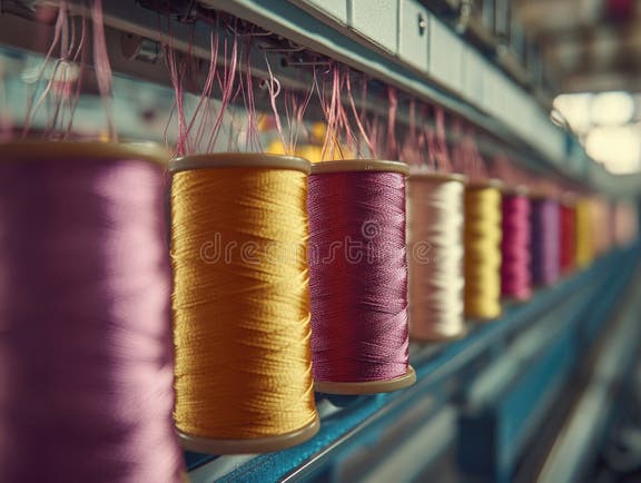 Thread spooling machine stock image. Image of industry - 378592275