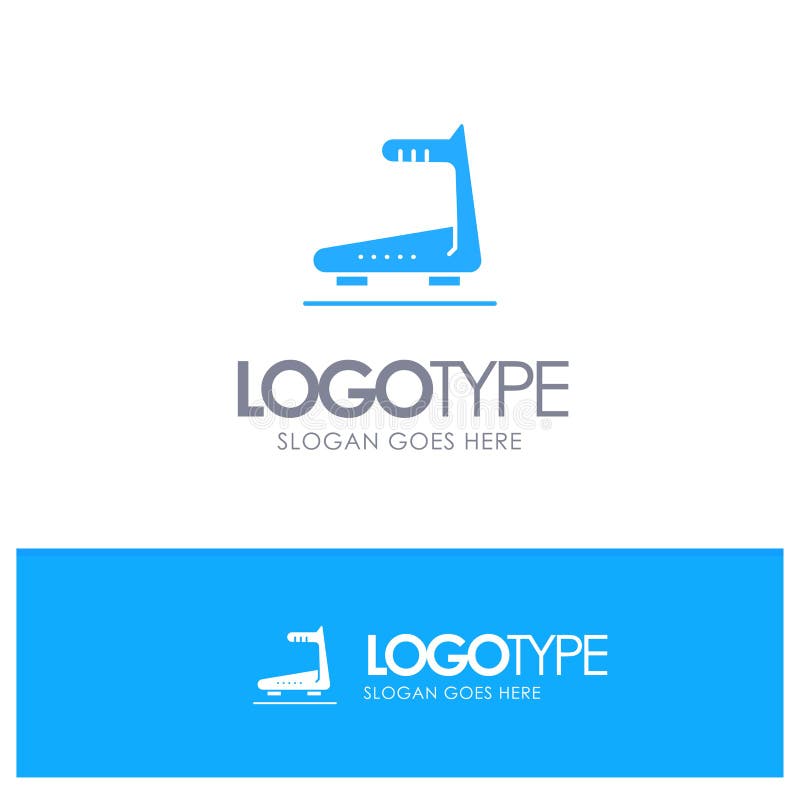 Machine, Running, Track, Treadmill Blue Solid Logo with Place for ...