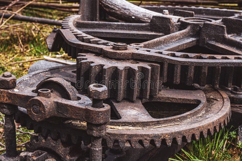 Machine with rusty gears stock image. Image of metallic - 274428575