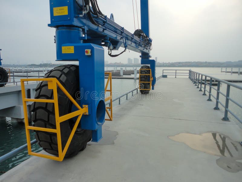 Machine at Sailing Boat Port Stock Photo - Image of black, machine ...