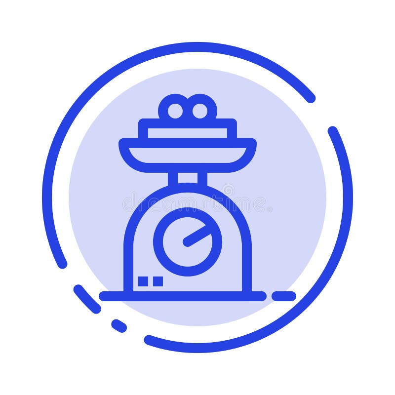 Machine, Scale, Weighing, Weight Blue Dotted Line Line Icon Stock ...