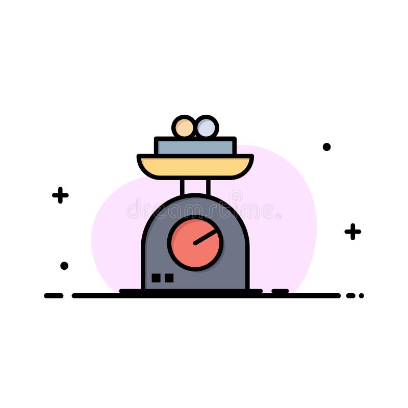 Machine, Scale, Weighing, Weight Business Flat Line Filled Icon Vector ...