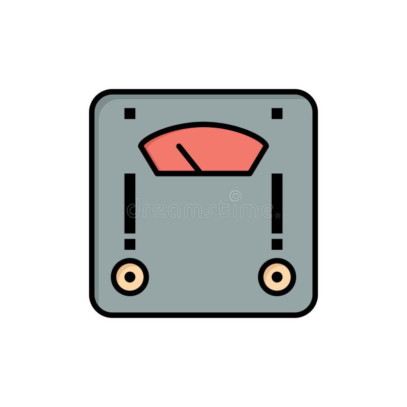 Machine, Scale, Weighing, Weight Flat Color Icon. Vector Icon Banner ...