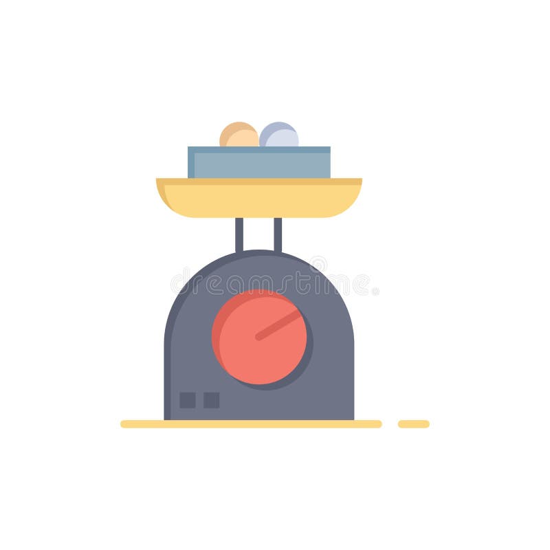 Machine, Scale, Weighing, Weight Flat Color Icon. Vector Icon Banner ...