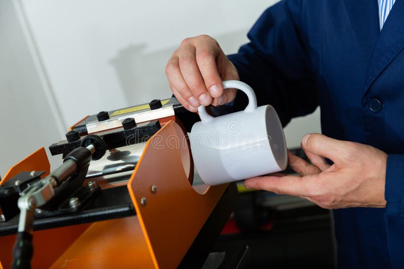 Machine for Screen Ceramic Mug. Stock Image - Image of producing ...