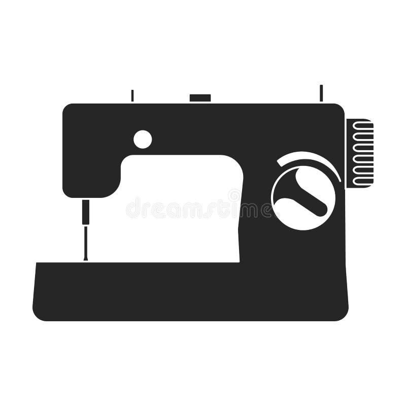 Machine Sewing Vector Black Icon. Vector Illustration Vintage Sew on ...