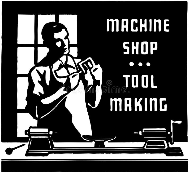 Machine Shop stock vector. Illustration of forties, scalable - 42096520