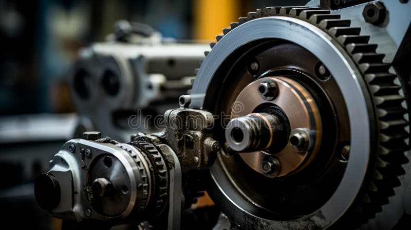A Machine with a Silver Gear and a Silver Cylinder. Neural Network Ai ...