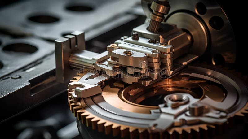 A Machine with a Silver Gear and a Silver Cylinder. Neural Network Ai ...