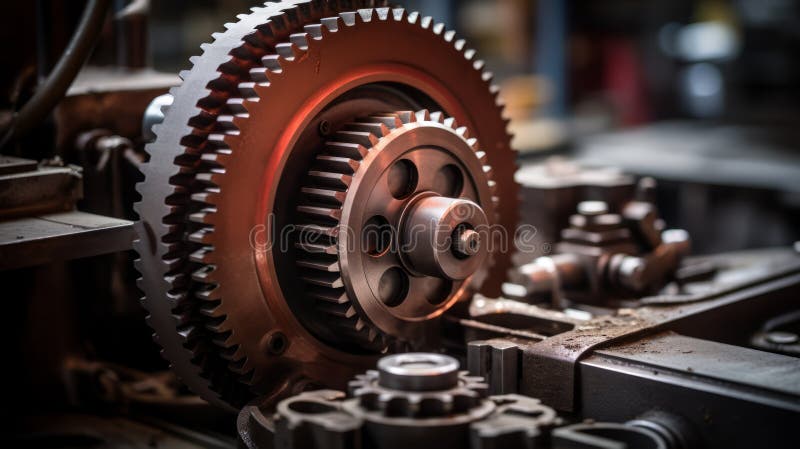 A Machine with a Silver Gear and a Silver Cylinder. Neural Network Ai ...