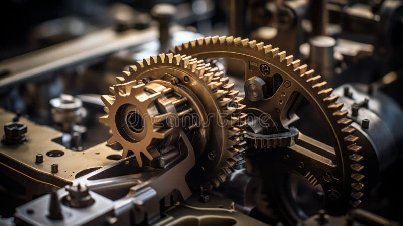 A Machine with a Silver Gear and a Silver Cylinder. Neural Network Ai ...