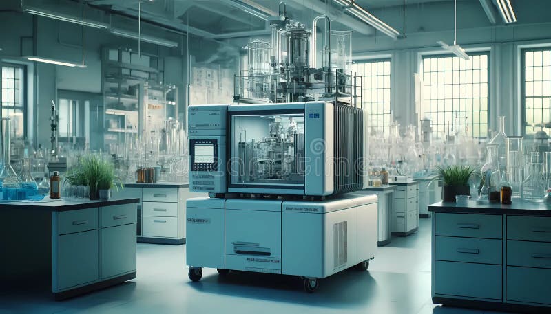 A Machine Sits on Cart in Lab, As Part of Building Fixture Stock Image ...