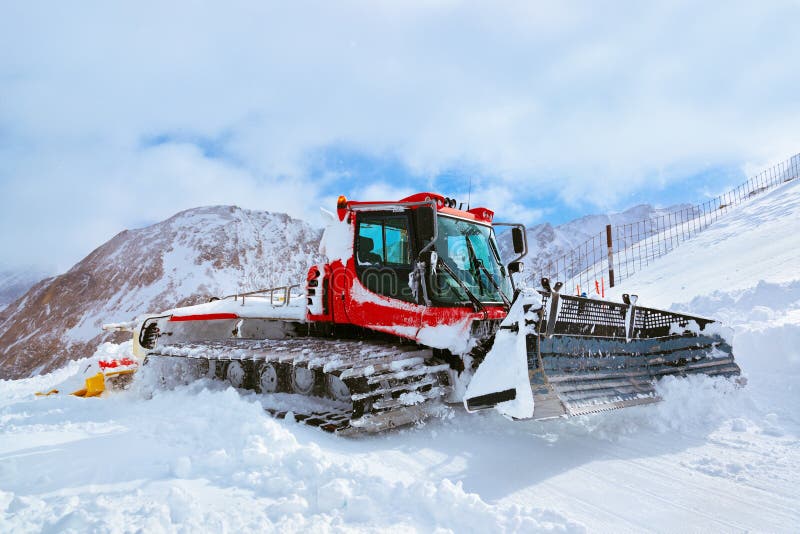 Machine for Skiing Slope Preparations at Kaprun Austria Stock Photo ...