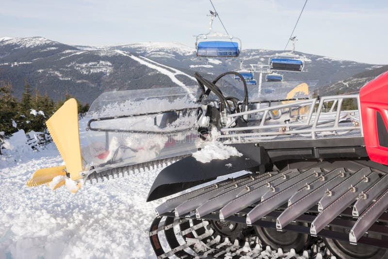 Machine for Skiing Slope Preparations Stock Image - Image of slope ...