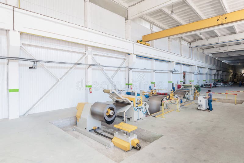 Machine for Slitting of Steel Sheets Editorial Stock Image - Image of ...