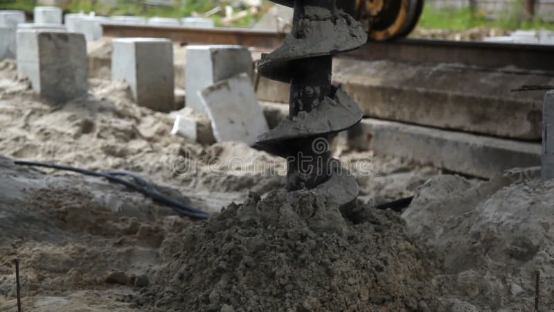 Installation of Piles for Construction Stock Footage - Video of deep ...