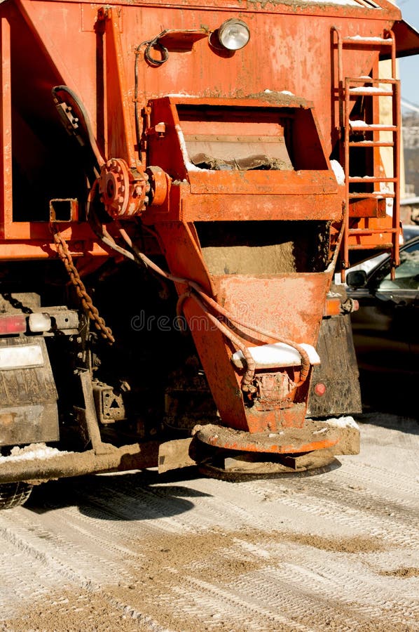 Machine for Spreading Sand Roads Stock Image - Image of city, service ...