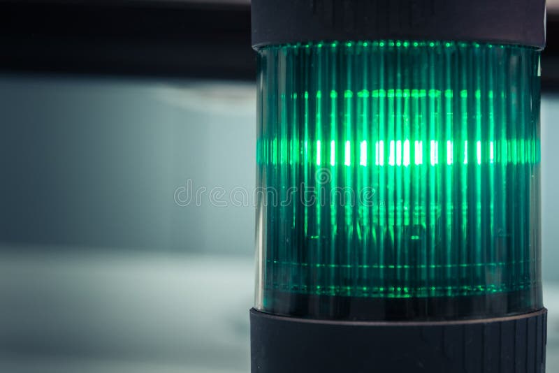 Machine Start Green Light Industrial Warning Closeup Object Fact Stock ...