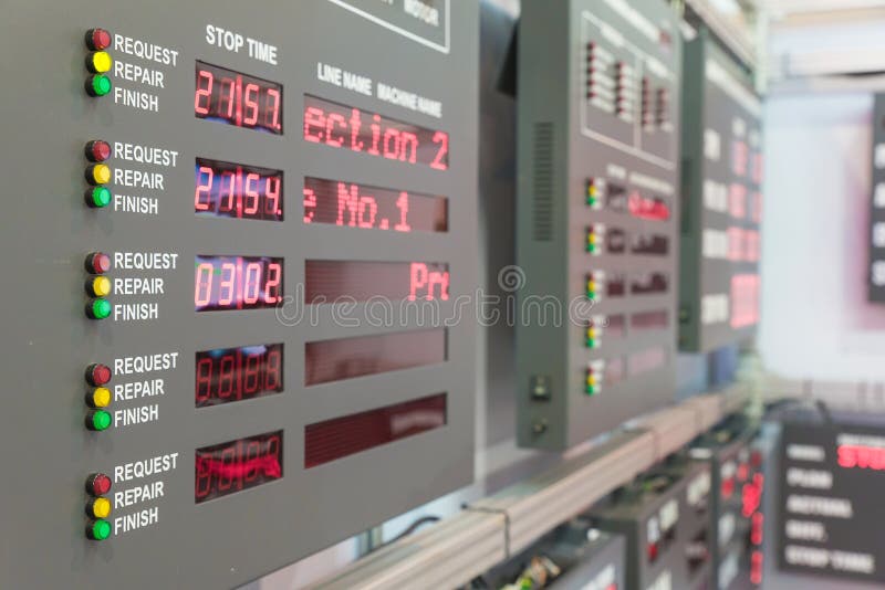Machine Status Monitor in Control Room in Factory Stock Photo - Image ...