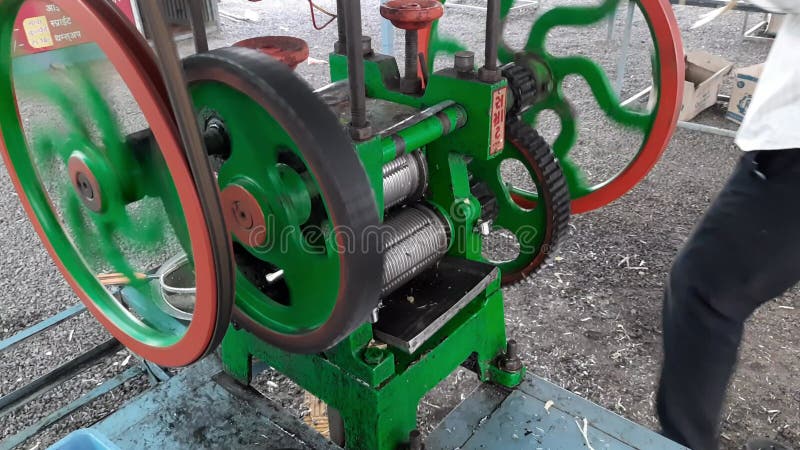 The Machine of Sugar Cane Making Sugarcane Juice Stock Footage - Video ...