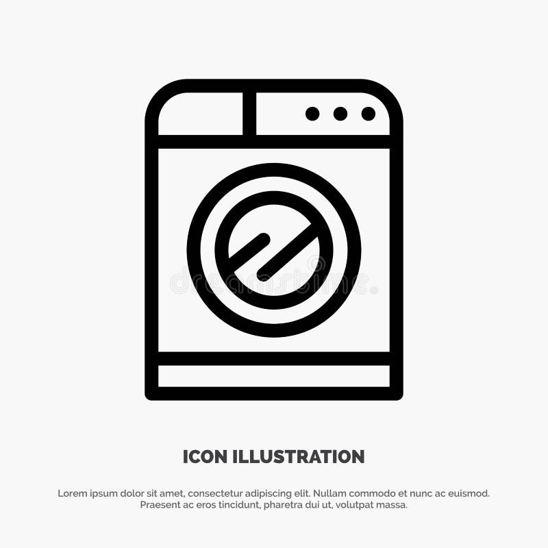 Machine, Technology, Washing, Washing Line Icon Vector Stock Vector ...