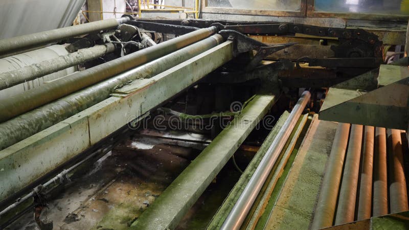 Machine at Timber Processing Plant. Automatic Machine on Woodworking ...