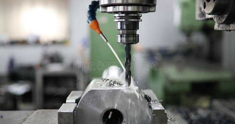Machine Tool in Metal Factory with Drilling Cnc Machines Stock Image ...
