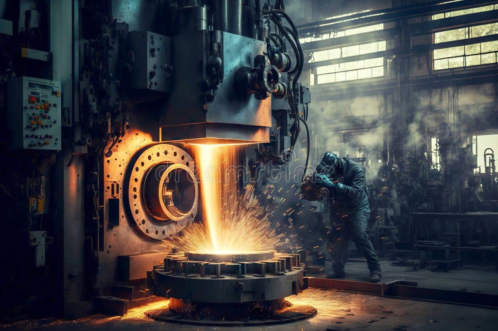 Machine Tool Metal Processing and Welding Process at Steel and Alloy ...