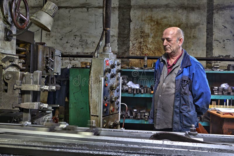 Master Machine Tool Operator Metal Handles on Vertical Turning L ...