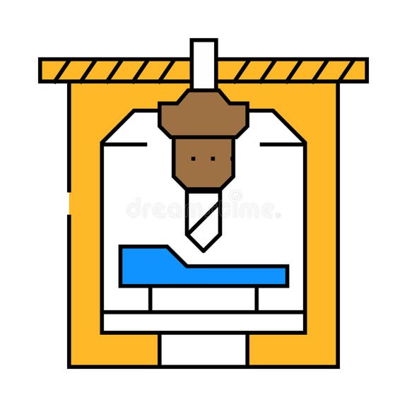 Machine Tooling Mechanical Engineer Icon Color Illustration Stock ...