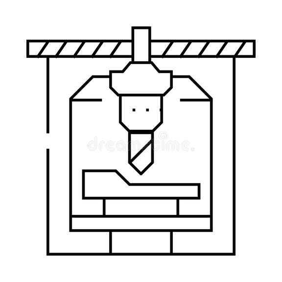Machine Tooling Mechanical Engineer Line Icon Vector Illustration Stock ...