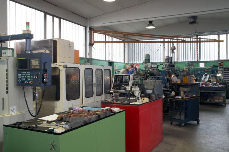 Machine Tools with Computer Numerical Control (CNC) Stock Image - Image ...