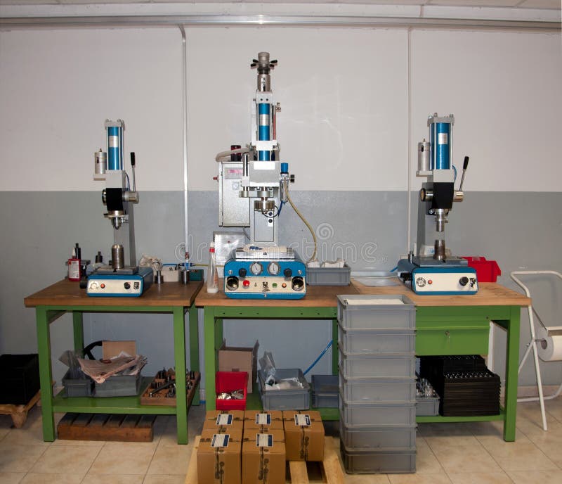 Machine Tools With Computer Numerical Control Cnc Stock Image Image Of Metalworking
