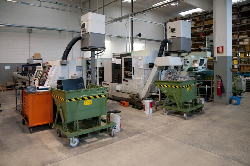 Machine Tools With Computer Numerical Control Cnc Stock Image Image Of Automation