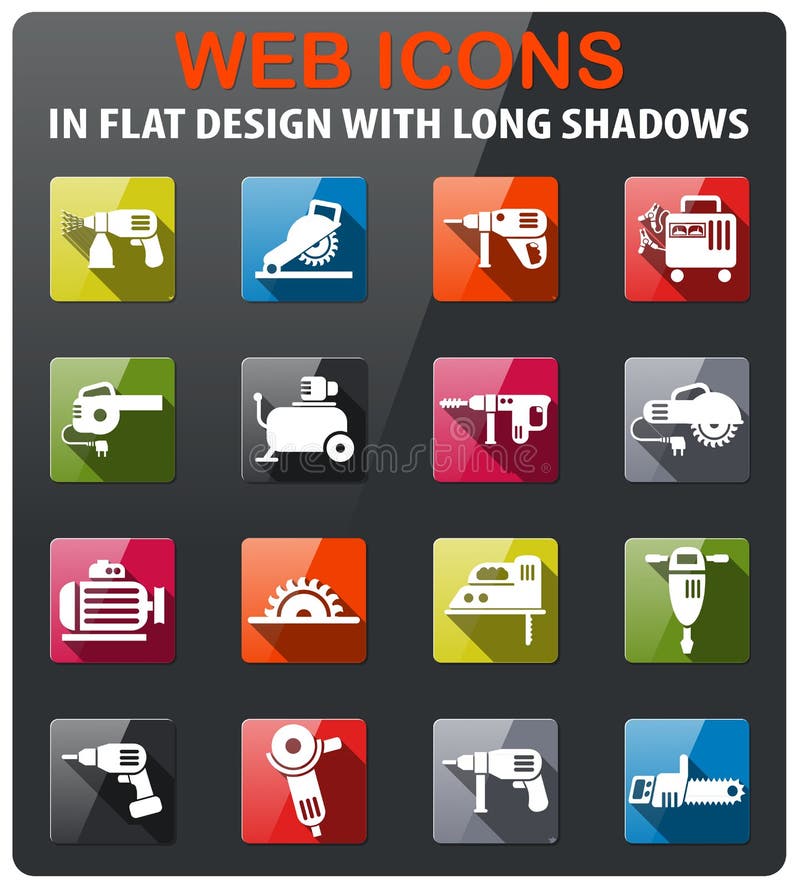 Machine tools icon set stock illustration. Illustration of cutter ...