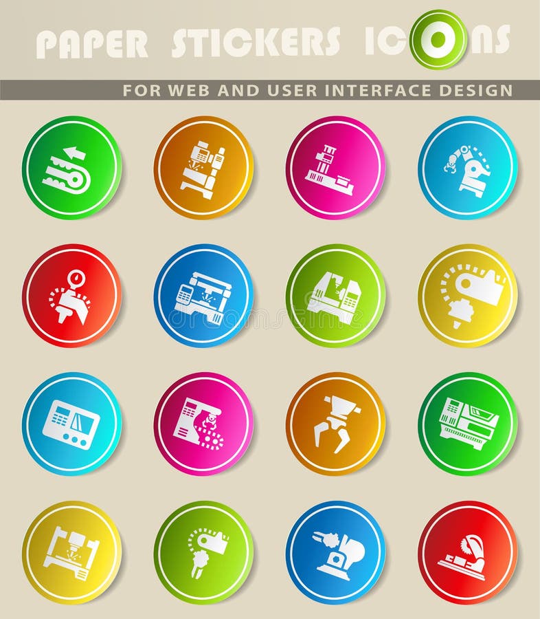 Machine tools icon set stock illustration. Illustration of press - 88818139