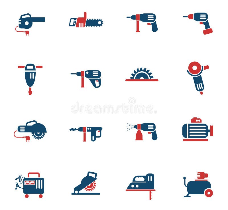 Machine tools icon set stock vector. Illustration of icon - 88274636