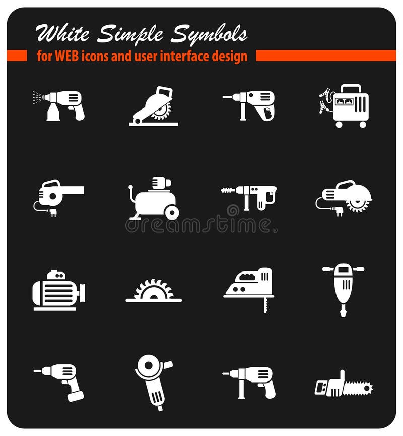 Machine tools icon set stock vector. Illustration of simple - 88016981